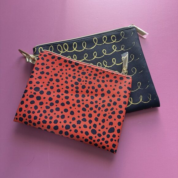 Dabney Lee | Bags | New Dabney Lee Orange And Navy Blue Zippered Pouch ...